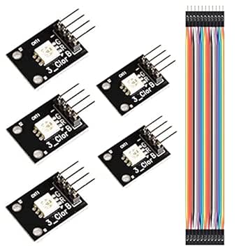 Youmile 5 Pcs SMD LED Module 3 Color Light 5050 PWM RGB KY-009 for ...