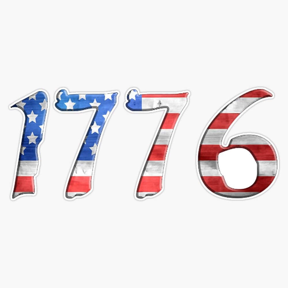 Amazon.com: 1776 Patriotic USA Colors Design Sticker Bumper Sticker ...
