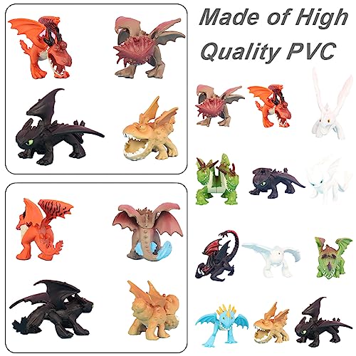 Mini Dragon Figure Set,Dragon Toy Figures,12 Pcs Realistic Toy Figurine ...