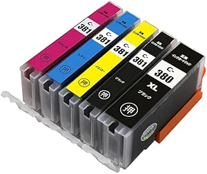 Amazon.co.jp: 【pomme】 BCI-381+380XL/5MP 顔料 5色セット キヤノン対応 互換インク 残量表示機能付 ISO14001/ISO9001認証工場 (BCI ...