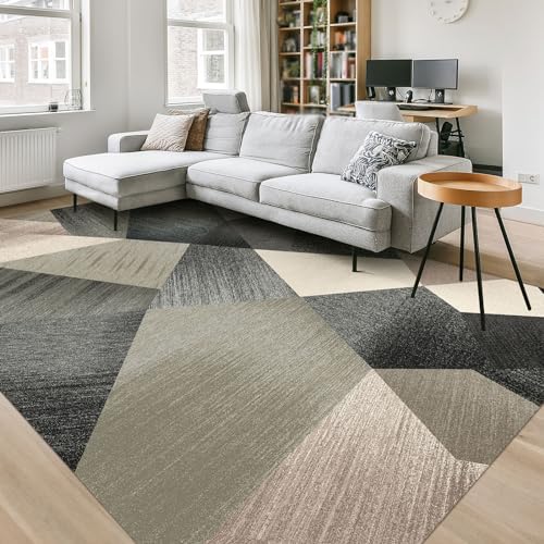 HOMFINE Area Rug for Living Room - Square Modern Cubic Washable Area ...