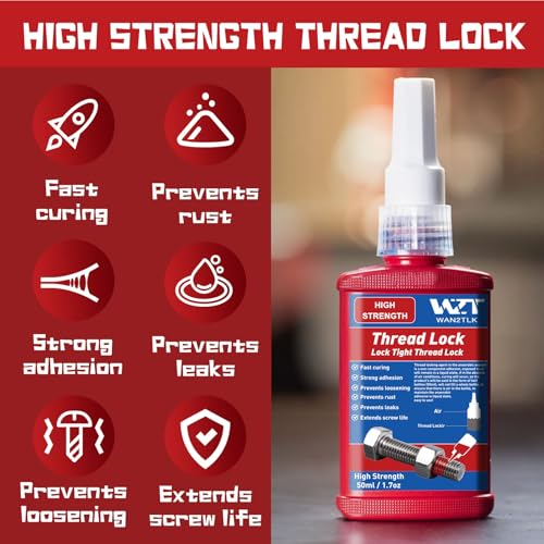 WAN2TLK Thread Lock Red 50ml*2, High Strength Permanent Locktight ...
