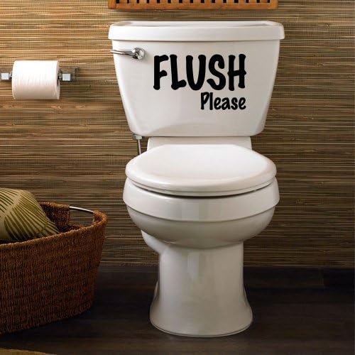 Flush Please Funny Joke Bathroom Toilet Seat Sticker by Inspired Walls ...