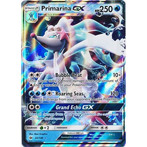 Pokemon Card Primarina GX Ultra Rare 42/149 Sun and Moon : Amazon.co.uk ...