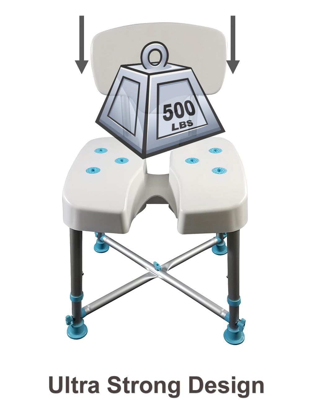 Shower Safety Chair MedGear DURA Hygienic Cutout Shower Chair With Back ...