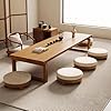 Amazon.com: Japanese tatami coffee table,round wood coffee table,wooden ...