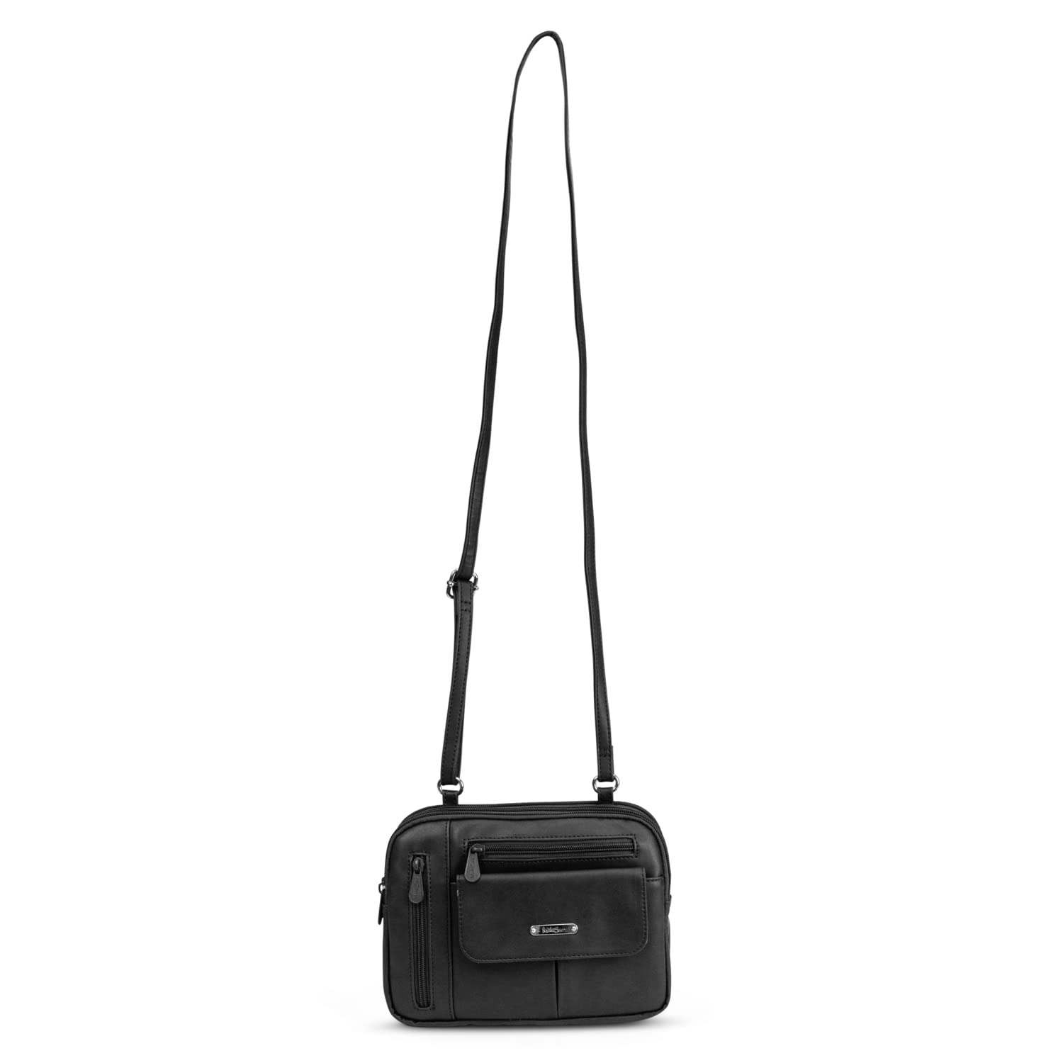 Snapklik.com : MultiSac Zippy Triple Compartment Crossbody Bag, Black