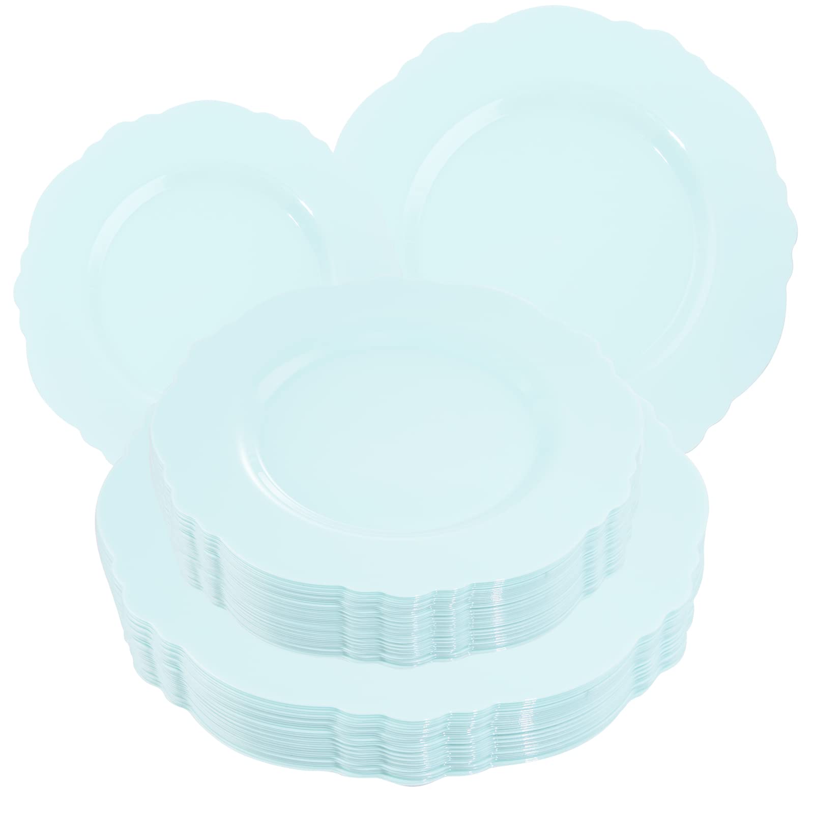 Amazon.com: WDF 60pcs Mint Green Plastic Plates - Baroque Green Plates ...