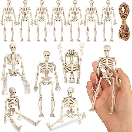 Amazon.com: MUXIUNT 10 Pcs Halloween Mini Skeleton Figurine Decoration ...