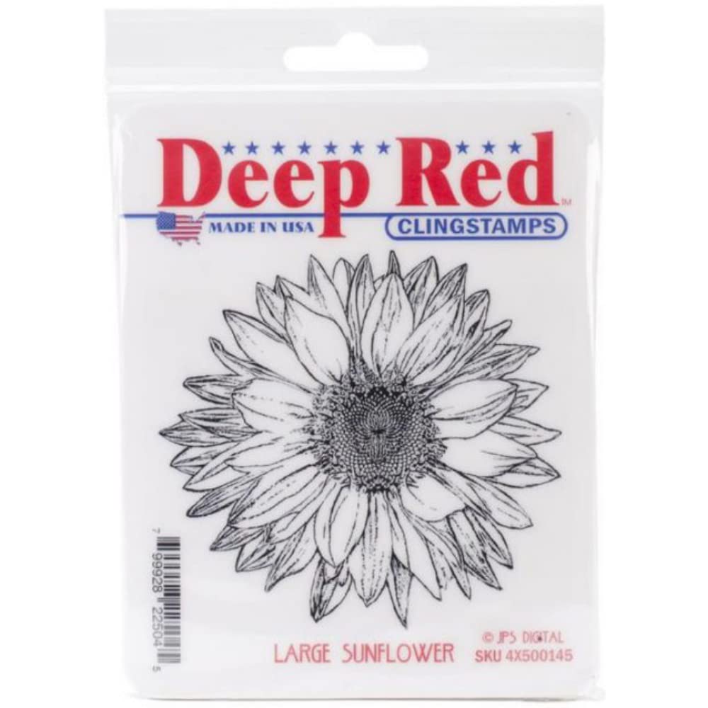 Amazon.com: Deep Red Stamps Large Sunflower Rubber Stamp 3.25 x 3 ...