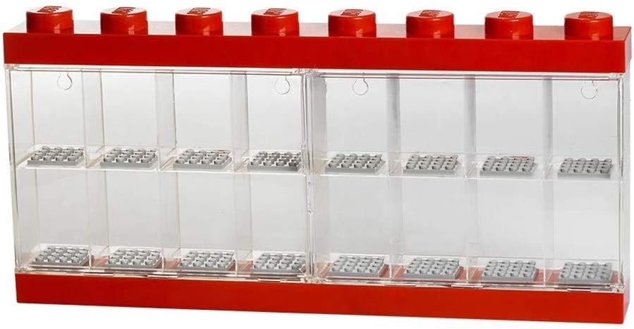LEGO Minifigure Display Case 16 Red, Stackable Container for Wall or ...