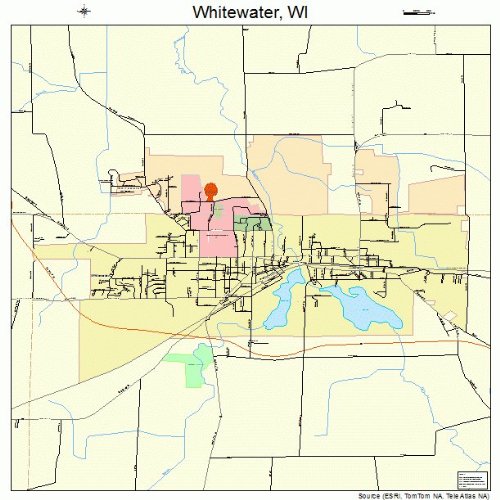 Large Street & Road Map of Whitewater, Wisconsin WI - Printed poster ...