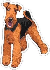 Amazon.com: JS Artworks Airedale Terrier Sty2 Vinyl Bumper Sticker ...