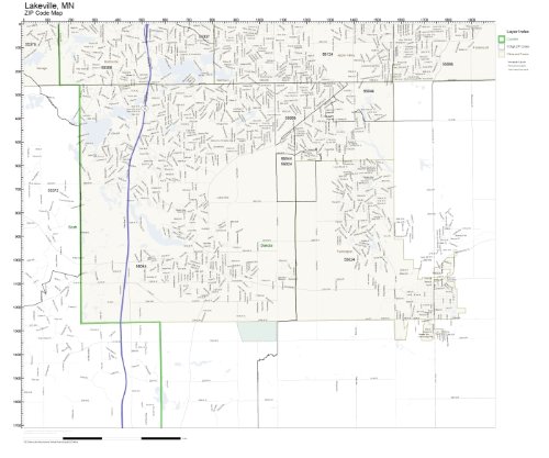 ZIP Code Wall Map of Lakeville, MN ZIP Code Map Laminated: Amazon.com ...