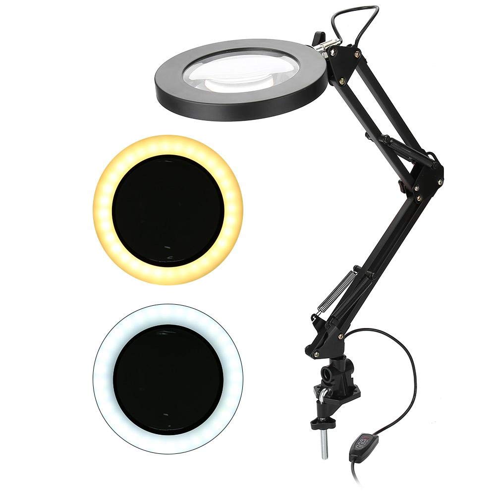 Amazon.com: LED Magnifying Lamp with Clamp, 5X Magnifier Glass Light ...