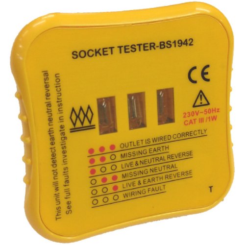 Mains Socket Tester 240v Ac 1 Pack/S : Amazon.co.uk: DIY & Tools