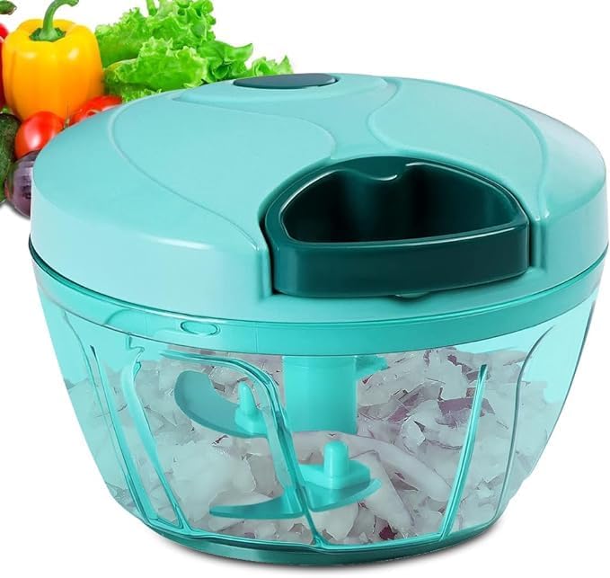 Buy Plastic Grey Handy Mini Chopper With 3 Blades (450ml, Green) Online ...
