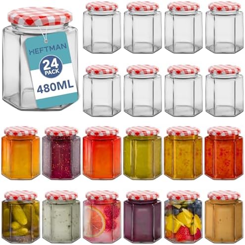 lakeland 12 Standard Glass Jam Jars With Gold Lids 380ml (1lb) : Amazon ...