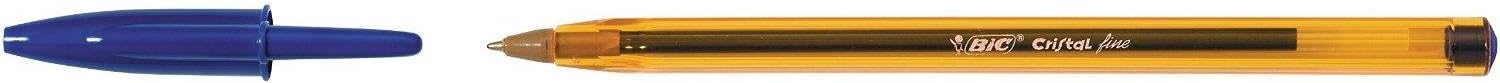 Bic Cristal Original Fine Ball Pens, Fine Point (0.8 mm), Blue, Box of 50 - Smudge-Free, Every ...