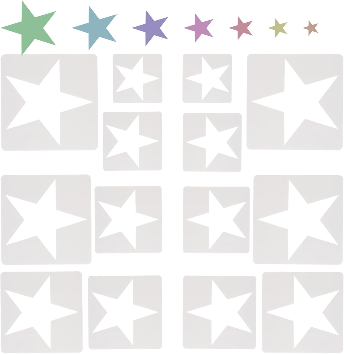 Amazon.com : Oungy 28 PCS Star Stencil Different Size Star Stencils ...