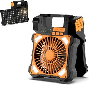 Amazon.com: Saker Sakerplus Solar Camping Fan,10400mAh Built-in ...