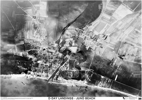 Historic Skyview Poster of the D-Day Landings on Juno Beach (33" x 23 ...