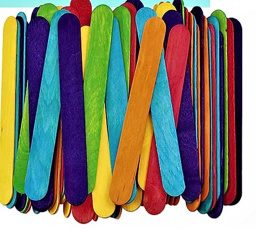 GIRLYZ Attire Colored Popsicle Sticks, Natural Wooden Ice Cream ...