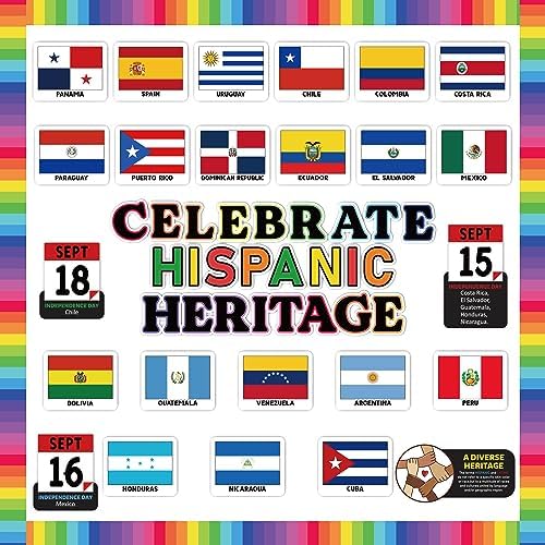 Amazon.com: BkeeCten 79pcs Hispanic Heritage Month Bulletin Board Set ...