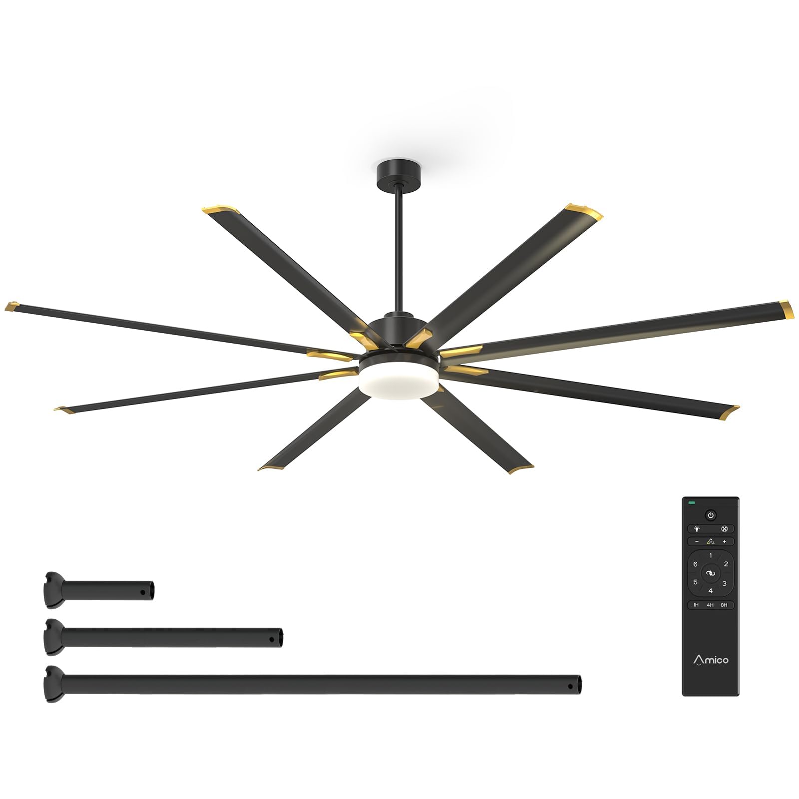 Amazon.com: Amico 100 Inch 8 Aluminum Blades Ceiling Fans with Lights ...