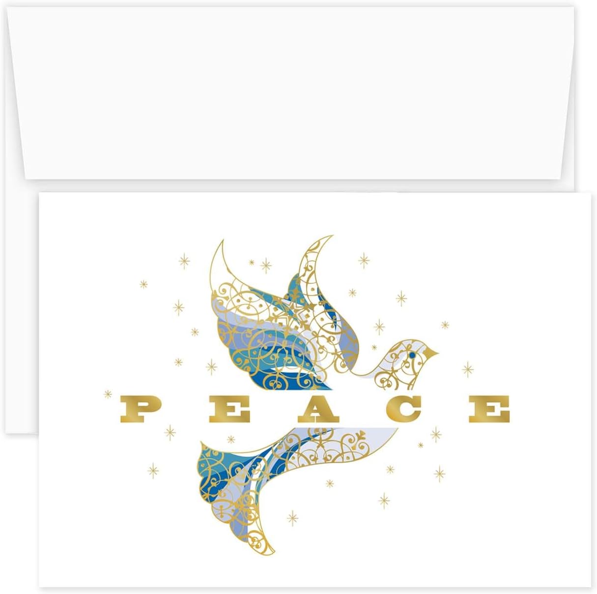 Amazon.com : Masterpiece Elegant Dove Christmas Cards / 15 Religious Dove Holiday Cards Set With ...