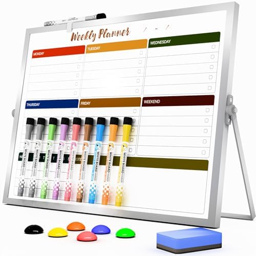 Marsrock Dry Erase A3 White Board with Stand,Double-Sided Whiteboard ...
