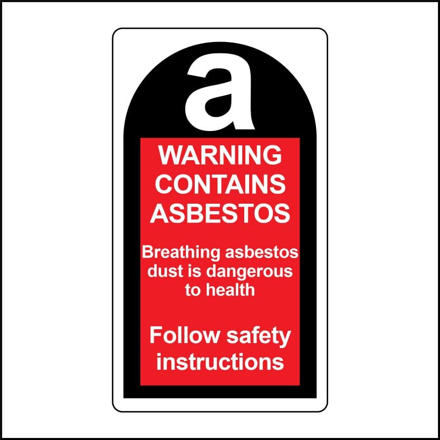 32 Warning Contains Asbestos 28MM x 50MM Safety Labels - (32 pack ...
