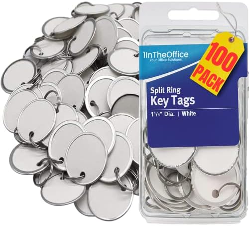 Amazon.com : 1InTheOffice Key Tags, Key Tags with Labels, Metal Tags ...