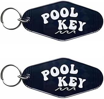 Jgrprlq 2pcs Pool Keychain Bulk Black Plastic Vintage Motel Keychain ...