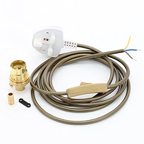 Wooden Base Lamp Kit 8 with Brass Un-Switched Lampholder KIT8B : Amazon ...