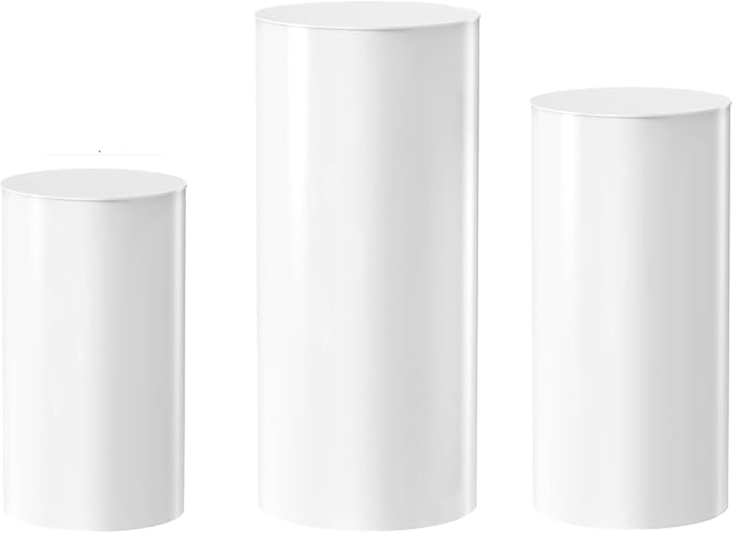 Amazon.com: Cylinder Pedestal Stands for Party 3Pcs Large Round ...