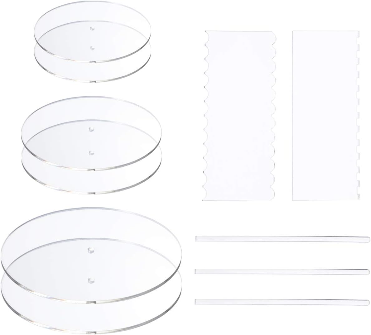 Amazon.com: Boyun Acrylic Cake Disc Set, Acrylic Discs for Icing Cakes ...