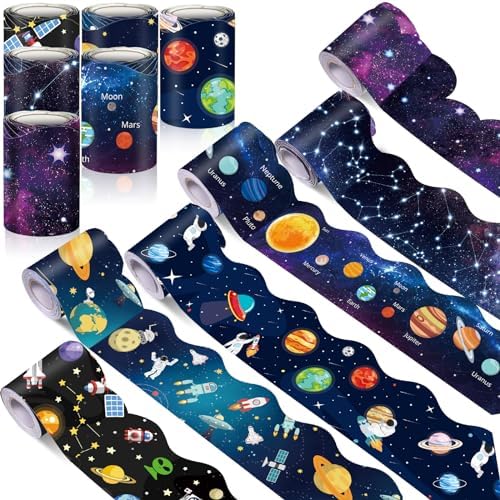 Amazon.com: Tenceur 160ft Outer Space Bulletin Board Borders, 6 Rolls ...