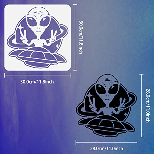 FINGERINSPIRE Alien Stencils for Painting 30x30cm Reusable Alien and ...