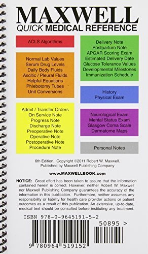 Maxwell Quick Medical Reference 6 Lpc Spi Edition by Maxwell, Robert W ...