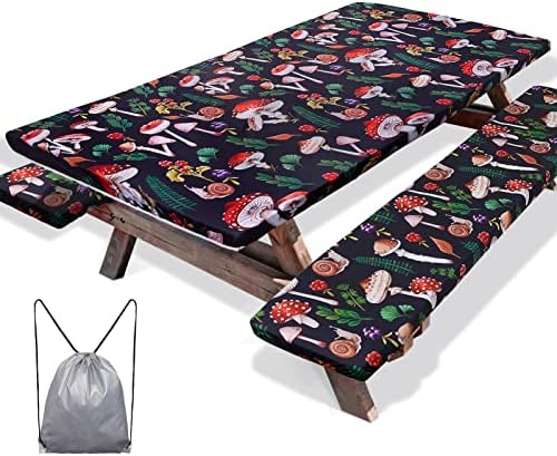 Amazon.com : Outdoor Picnic Table Covers with Bench Covers Set ...
