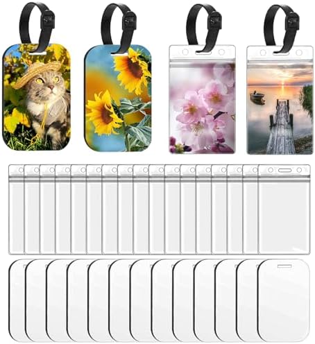 Amazon.com | Youdaju 45 Pcs Luggage Tags, Sublimation Blank Rectangle ...