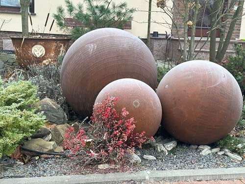 Amazon.com: Set of Big 35”, 27” and 20” Rusty Metal Spheres Outdoor ...