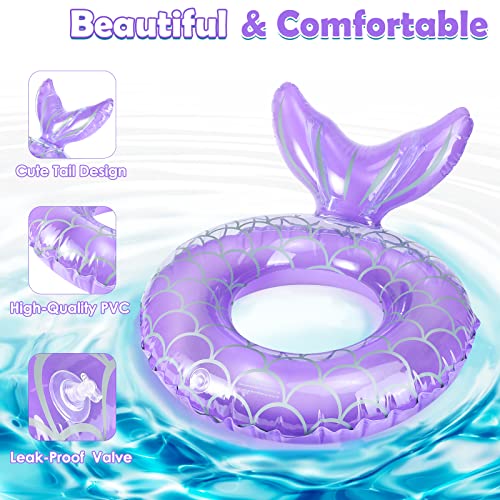 HeySplash Inflatable Swim Rings, Mermaid Tail Shaped Pool Swimming ...
