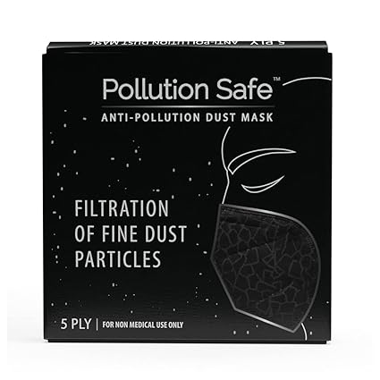 Pollution Safe Anti Pollution Dust Mask - 5 Ply Non-Medical Grade (Pack ...