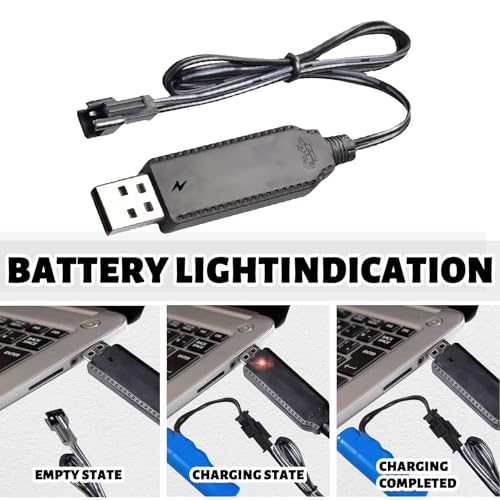 3pcs RC Car Battery Charger 3.7V Drone USB Charger Cable with SM-2P ...