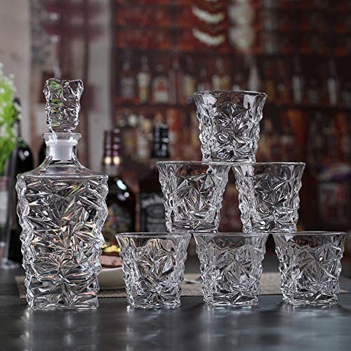 Farielyn-X 7 Pcs Decanter and Glasses Set- Stylish 1 Decanter and 6 Pcs ...