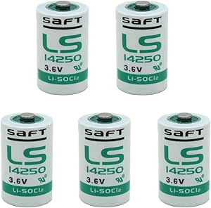 Amazon.com: 5-Pack LS14250 1/2 AA 3.6v Battery 14250 Can Use for SAFT ...