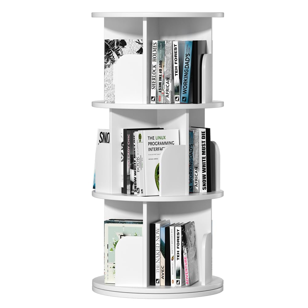 Amazon.com: Nidouillet Rotating Bookshelf, Revolving Bookcase 360 ...