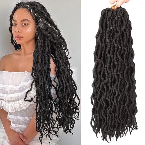 YYQXZG 24 Inch Wavy Gypsy Locs Crochet Hair for Black Women Locs ...
